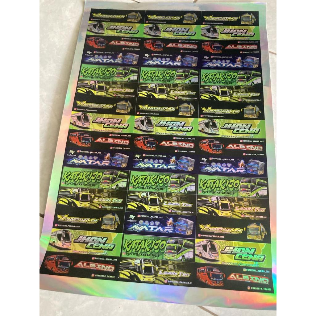 Jual STICKER BUS BASURI VIRAL(CUSTOM) 1 Lembar Isi 45 kotak, STICKER ...