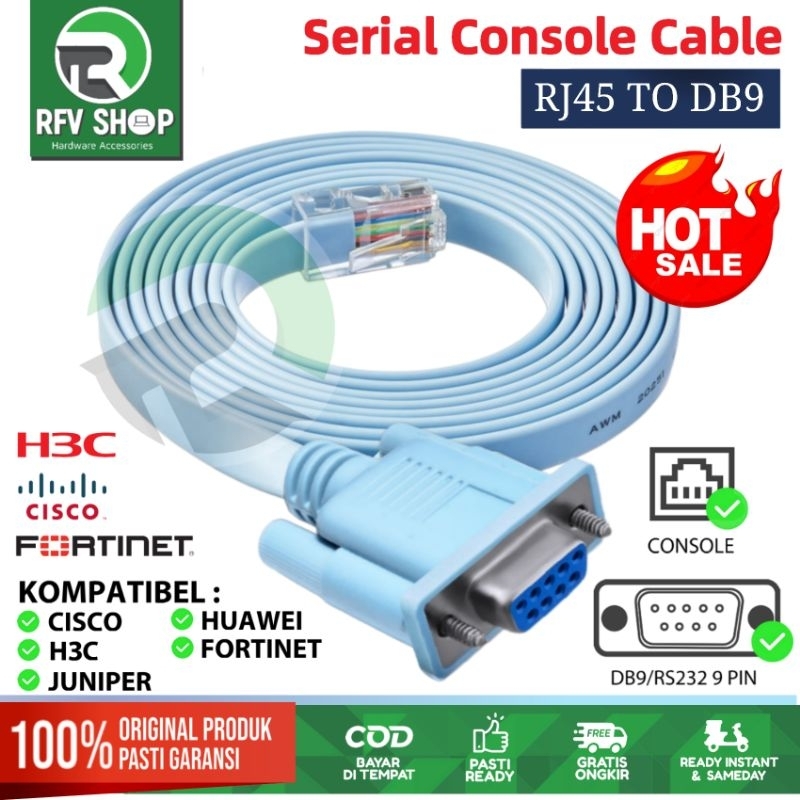 Jual Kabel Serial Console DB9 - RJ45 / Cisco Console Cable / RS232 to ...