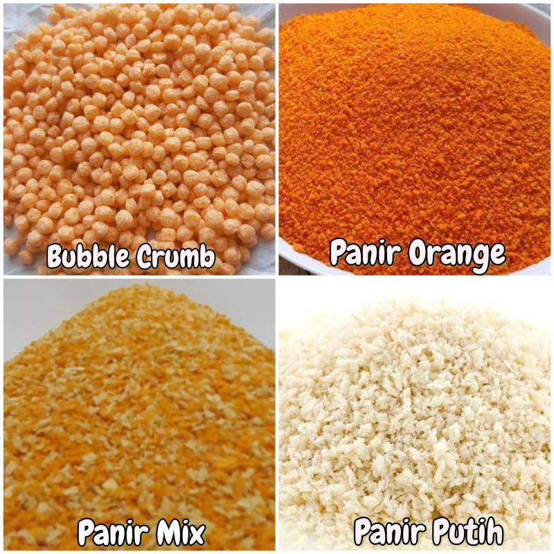 Jual Tepung Roti Nugget Bubble Crumb Panir Mix Putih Orange 500gr ...