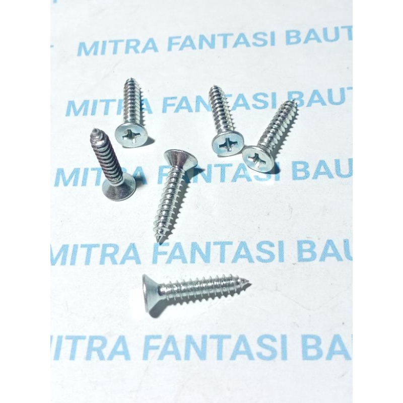 Jual ( 20pcs ) Baut Skrup/Cacing JF 10x 1 inch kepala miring UNIVERSAL ...