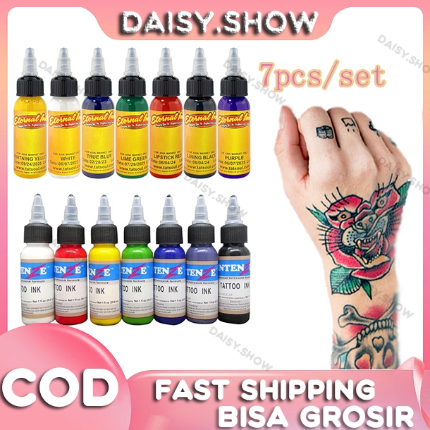 Jual 7 Warna 30ml Tinta Tato Set Pigment Tato Sulam Pewarna Tato Kulit ...