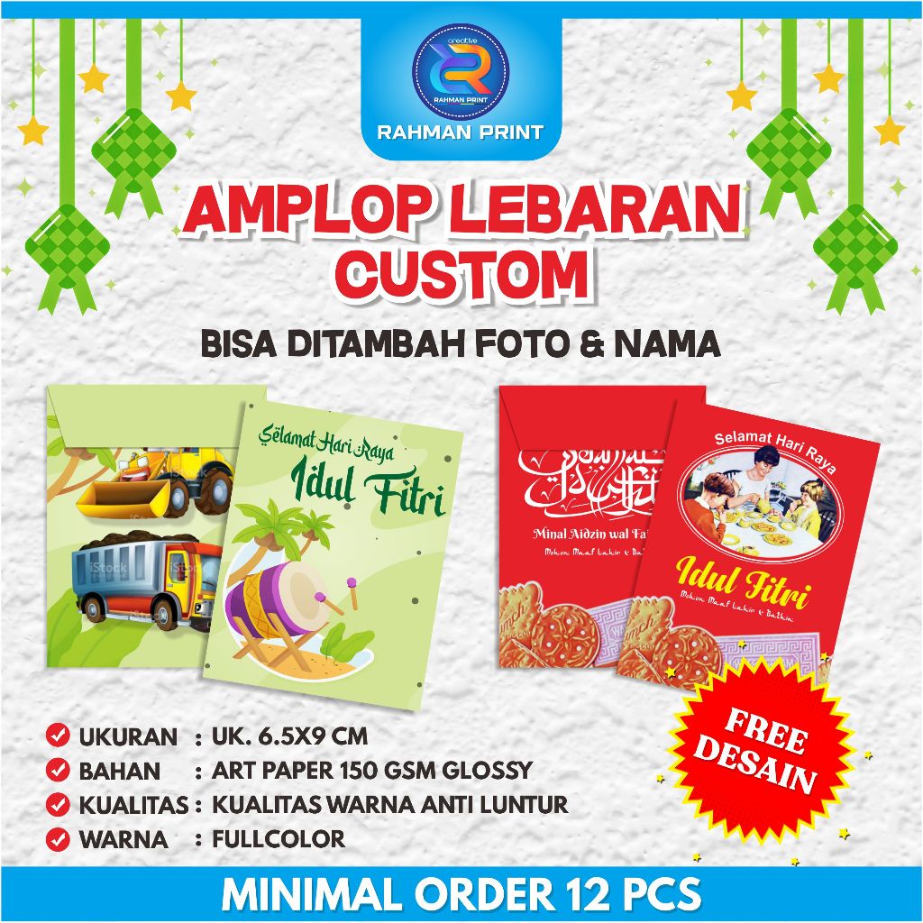 Jual Amplop Lebaran Custom FOTO - Ampao Lebaran - RAHMAN PRINT | Shopee ...