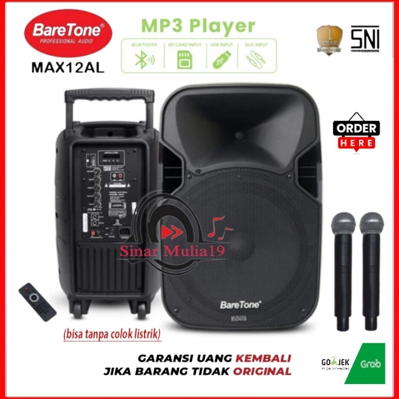 Jual BareTone Speaker Aktif Portable 12 Inch Bluetooth Model MAX12AL 2 ...