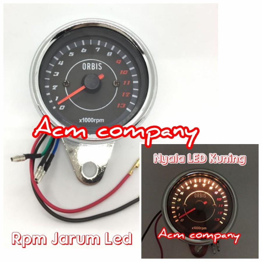 Jual Tachometer RPM LED bulat / Takometer Rpm Led Universal motor ...
