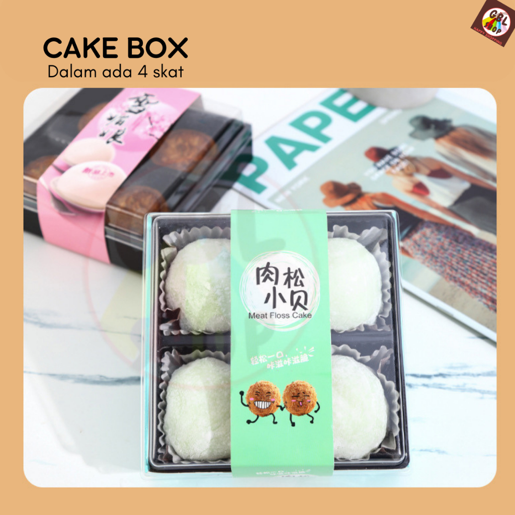 Jual Kotak Kue 4 Skat 14,5x14,5x5,5 Cake Box Craft Mika (10 pcs ...