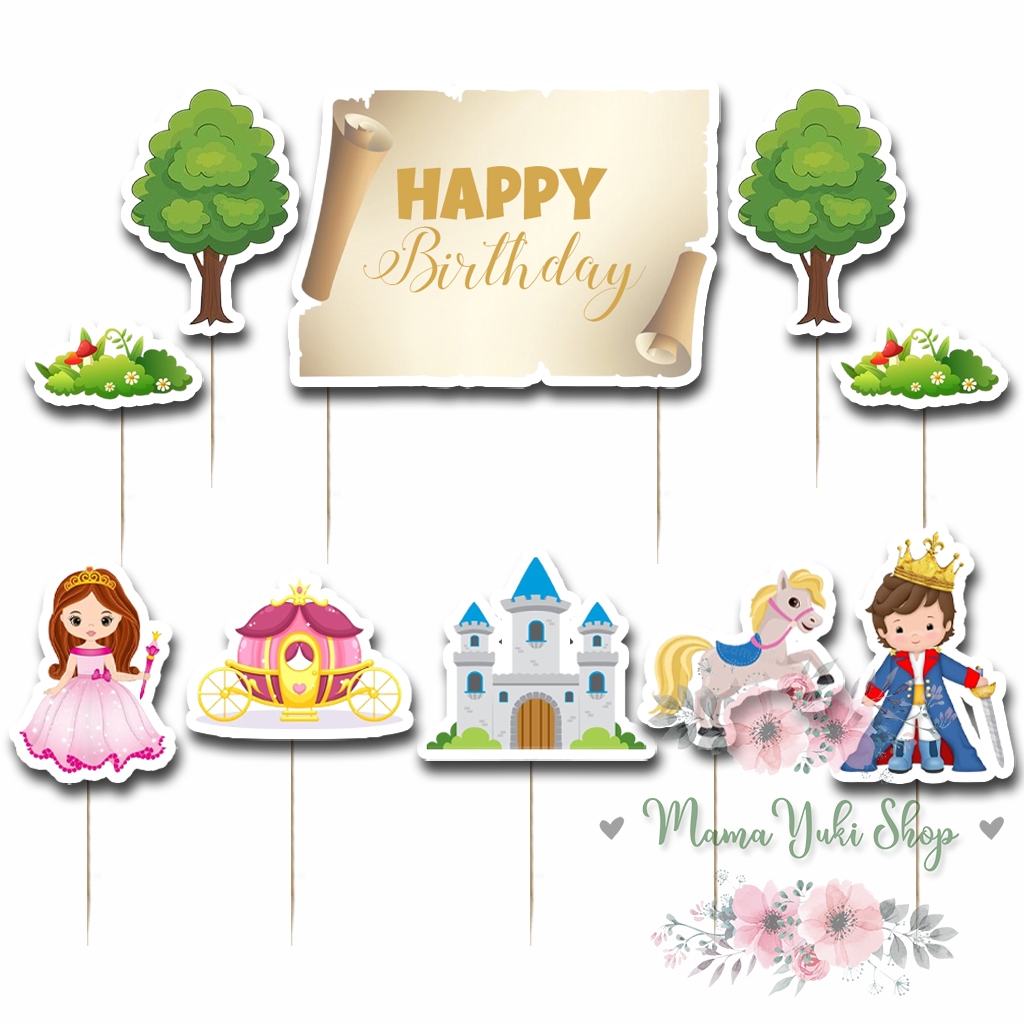 Jual Topper Cake Hiasan Kue Ulang Tahun Anak motif PRINCE PRINCESS TUAN ...