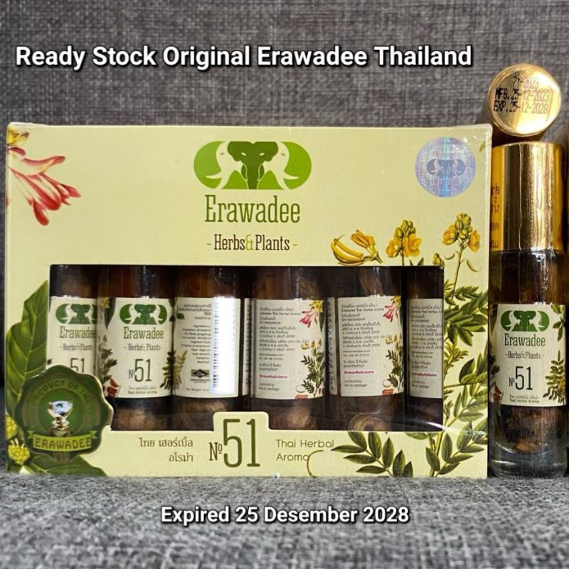 Jual Erawadee 51 / Inhaler Ya Dom 8 ml / Minyak Angin Roll On Herbal ...