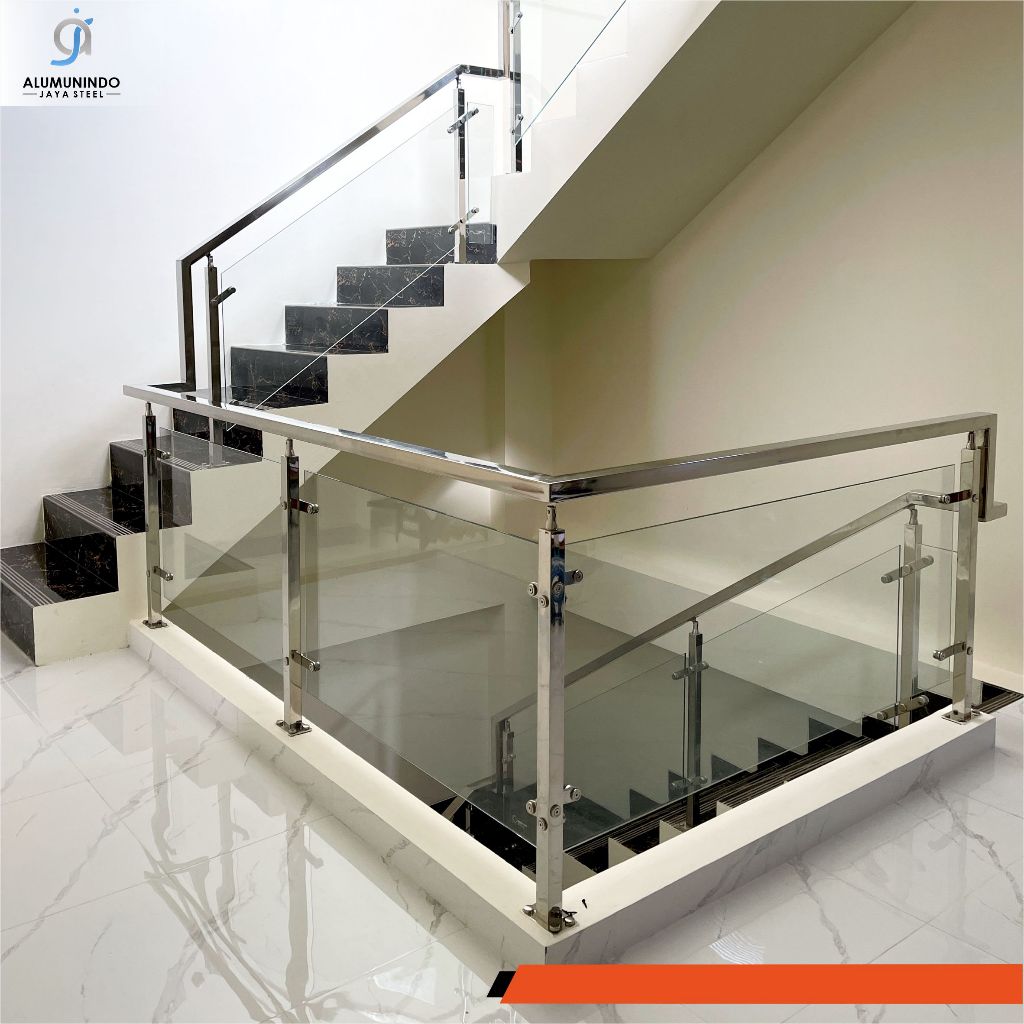 Jual Railing Tangga dan Balkon Stainless Kaca Tempered 8mm | Shopee ...