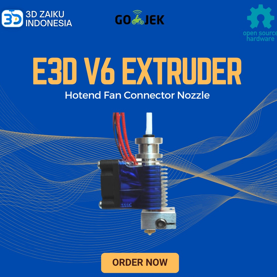 Jual Reprap 3D Printer E3D V6 Extruder Paket Hotend Fan Connector Nozzle | Shopee Indonesia