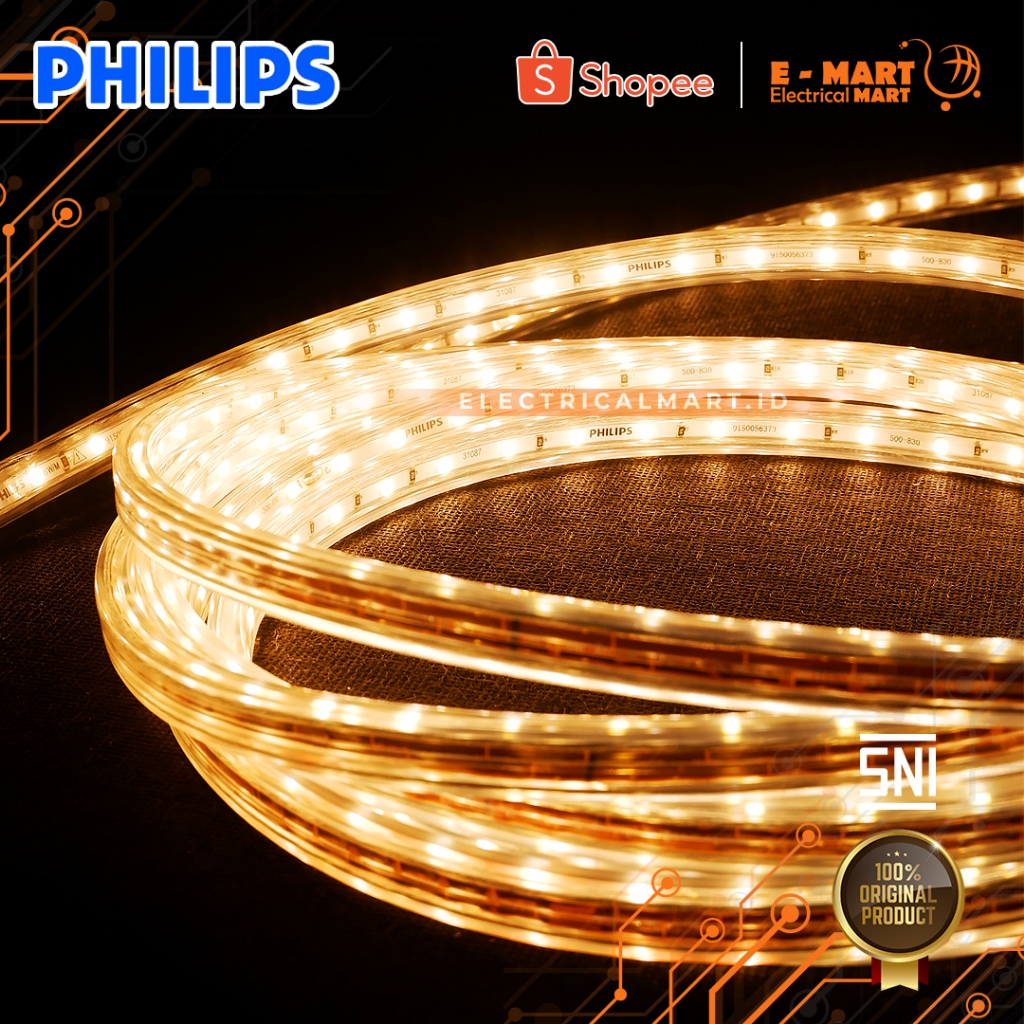 Jual ROLL 50M Philips LED Strip Lampu Selang 5W 4.6W DLI 31086 3000K ...