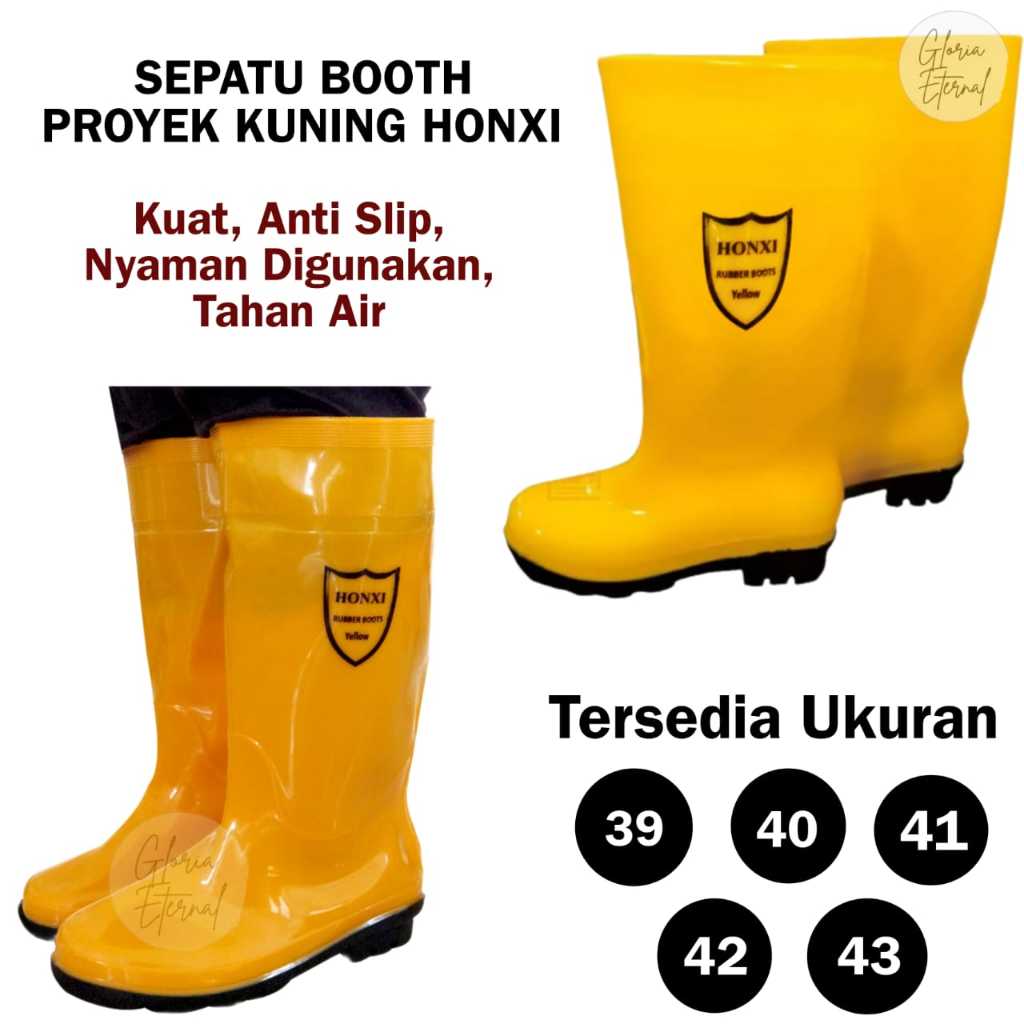 Jual [Gloria] Sepatu Proyek Boots Kuning Honxi / Sepatu Boot Karet ...