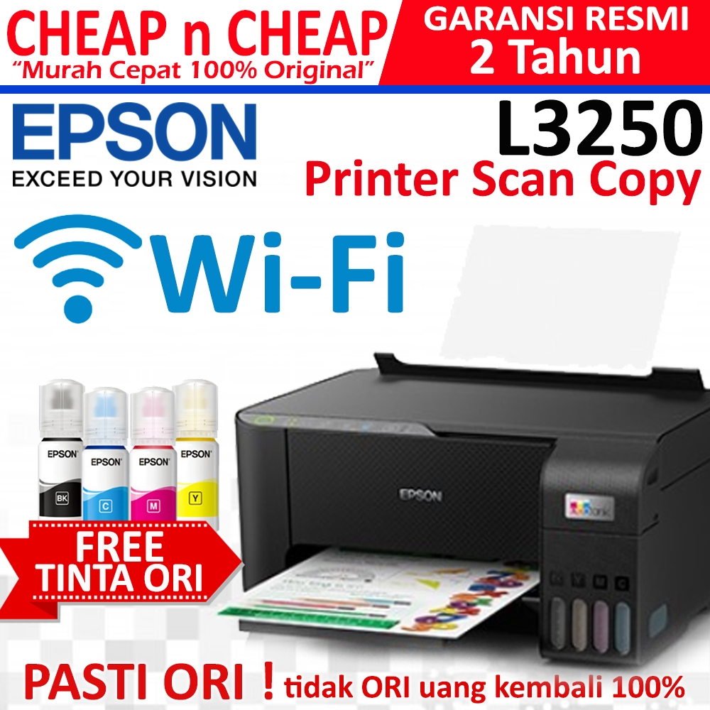 Jual Epson L3250 WiFi Color Original Print Scan Copy A4 Printer L 3250 PSC | Shopee Indonesia