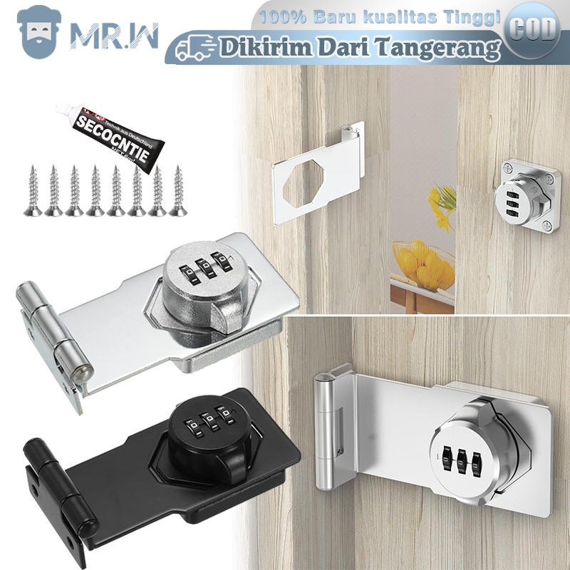 Jual 4.5inch Overpal Gembok Kombinasi 3 Digit Kunci Gembok Pintu 90 ...