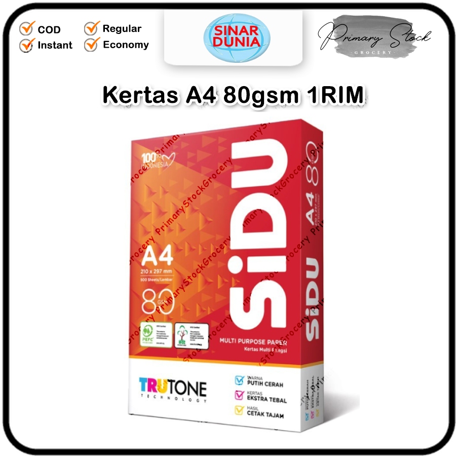 Jual Kertas HVS A4 80 Gram SIDU Sinar Dunia Print Fotocopy 80gr Gsm | Shopee Indonesia
