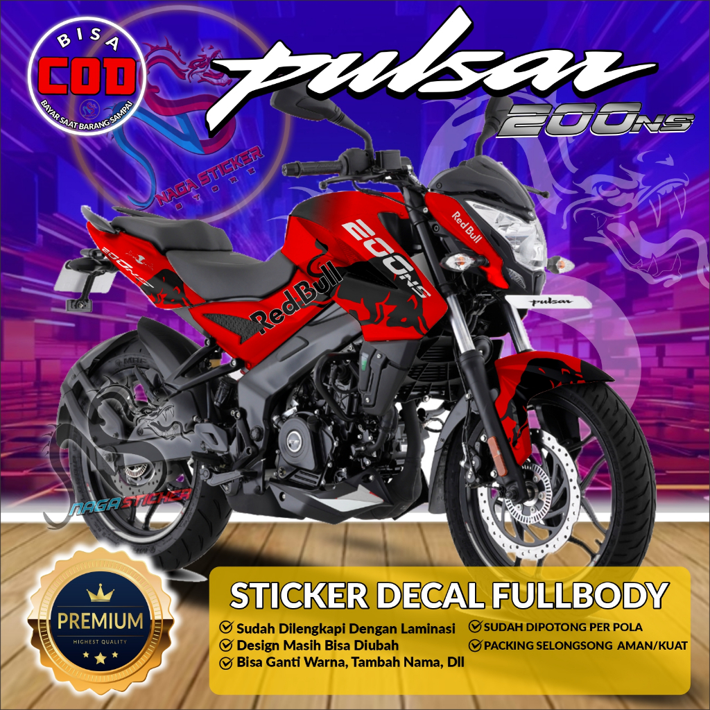 Jual COD | Decal Sticker Striping Motor Full Body Pulsar NS200 Variasi ...
