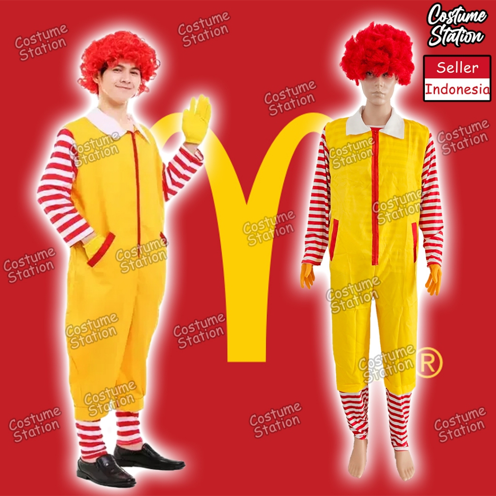 Jual Kostum Mcdonald / Costume Mcd Badut Pesta Halloween dewasa pria ...