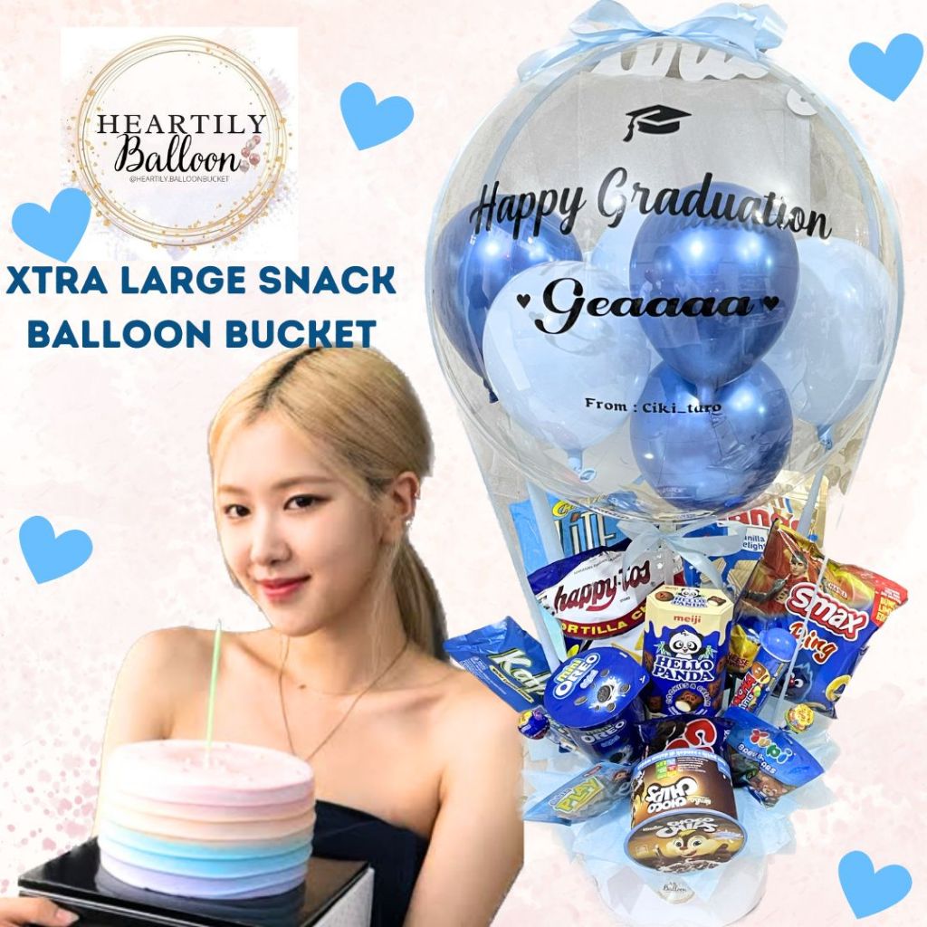 Jual [READY JKT 1 HARI JADI] EXTRA LARGE SNACK BALLOON BUCKET HAPPY ...