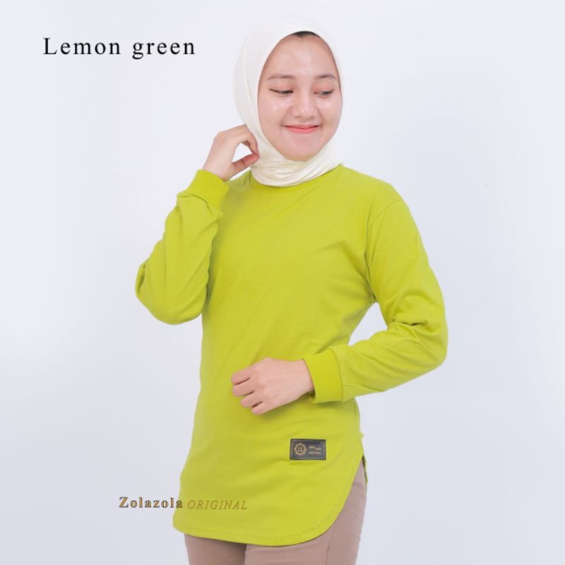 Jual Atasan Hijab Wanita Model OVAL Polos Lengan Panjang Bahan Cotton Combed 24s ZOLA-ZOLA ...