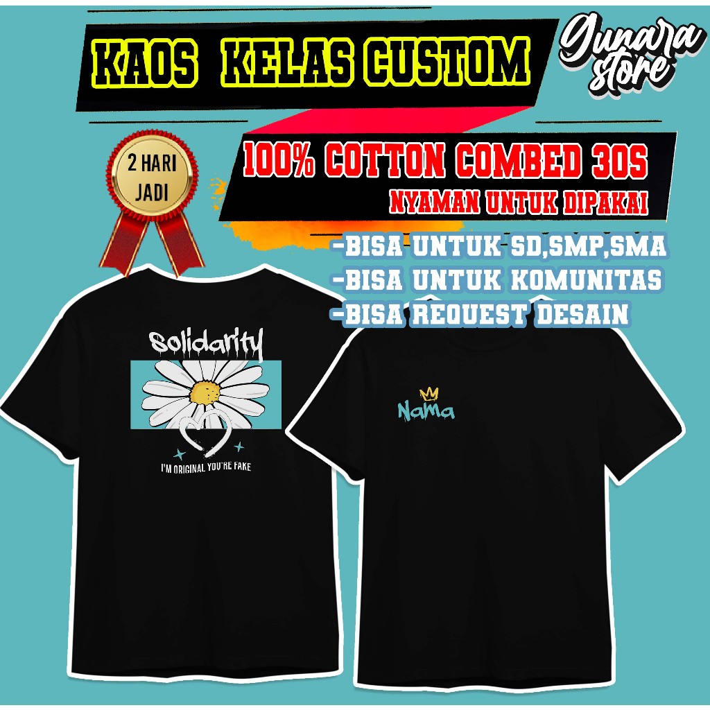 Jual Gunara KAOS KELAS CUSTOM BISA TAMBAH NAMA KELAS FOTO DAN JARGON Baju Distro Desain Sendiri ...
