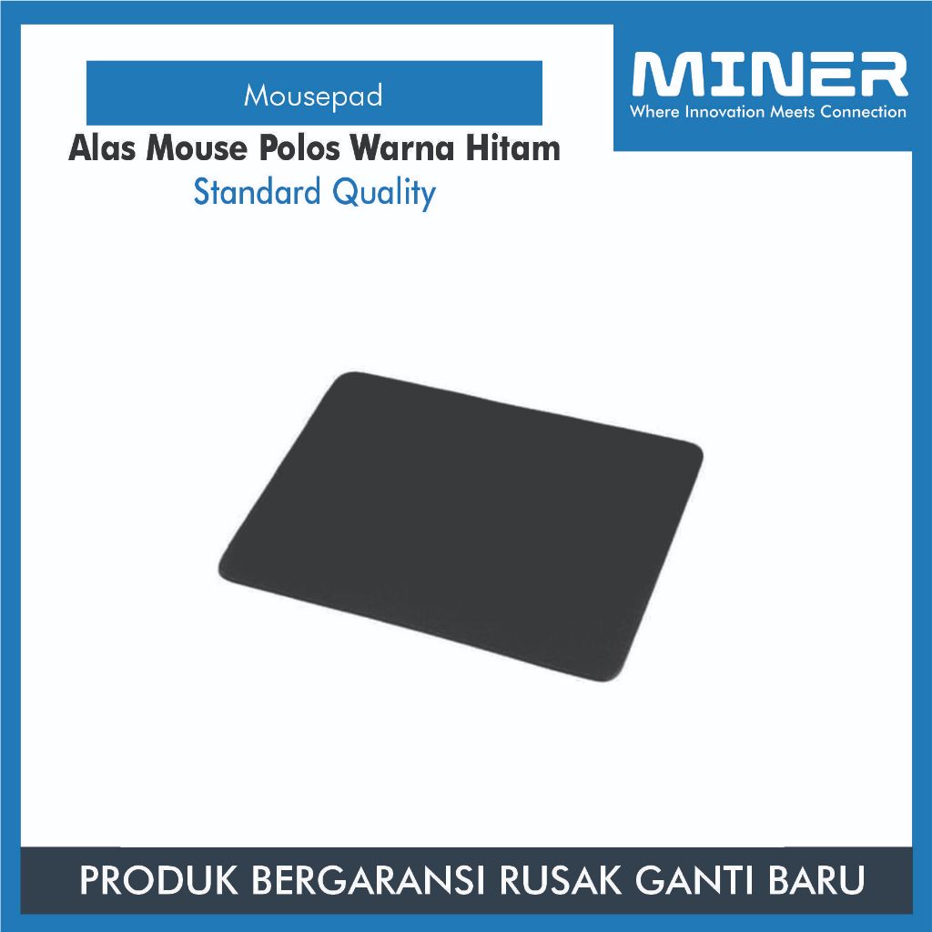 Jual MINER Mousepad Alas Mouse Polos Warna Hitam Kualitas Standard ...