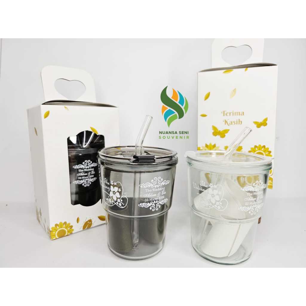 Jual Souvenir Slub Glass Botol Sedotan Kaca Tumbler Mug Kopi Gelas Cup ...