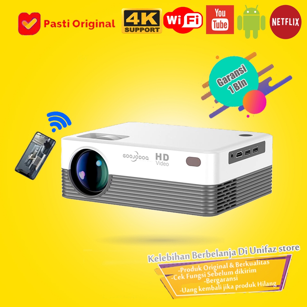 Jual Projector Android Proyektor Android 4k Wifi Bluetooth Proyektor ...