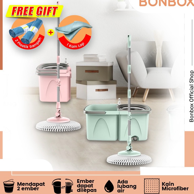 Jual Deal Now BONBOX Alat Pel Lantai 2 in 1 Ember Terpisah Dapat 2 Kain ...