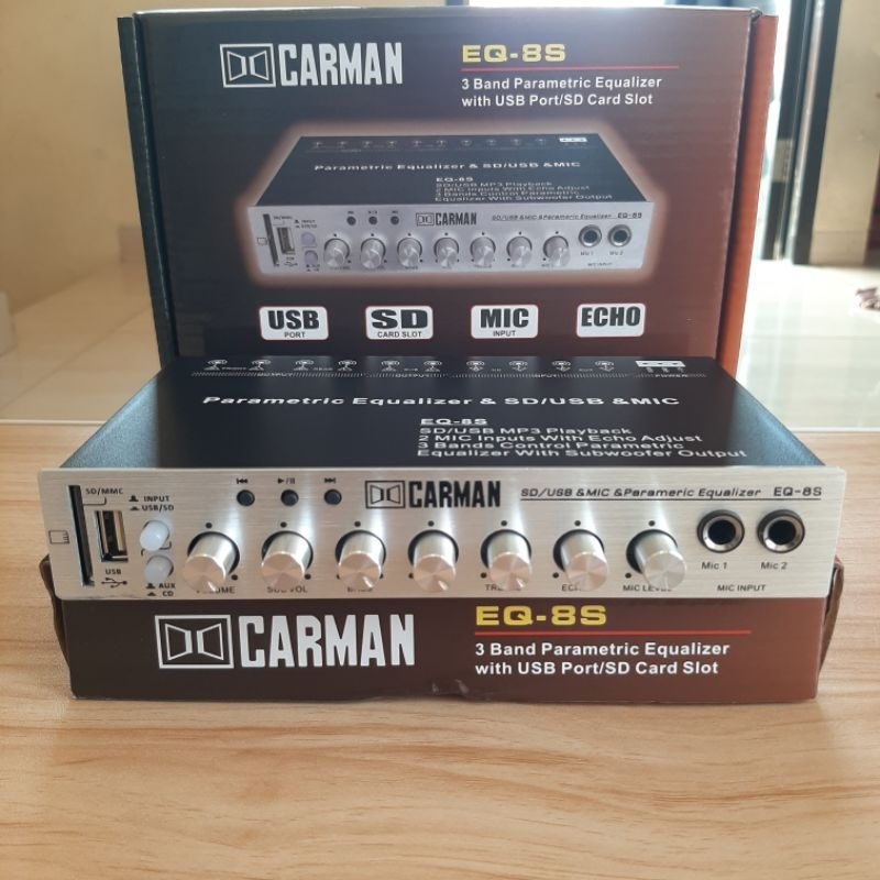 Jual PARAMETRIK EQUALIZER CARMAN EQ 8S PARAMETRIK EQUALIZER KARAOKE USB SD Card | Shopee Indonesia