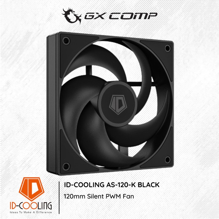 Jual ID-COOLING AS-120-K BLACK 120mm Silent PWM Fan | Shopee Indonesia