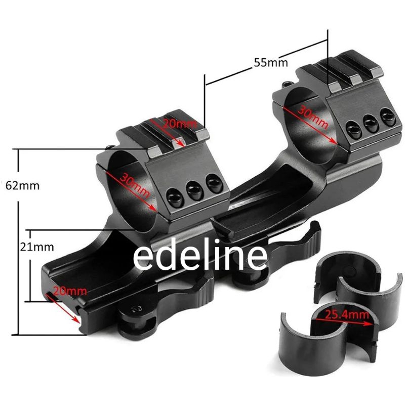 Jual Mounting Vector One Piece Rail 22 mm Teleskop Scope Holder ...
