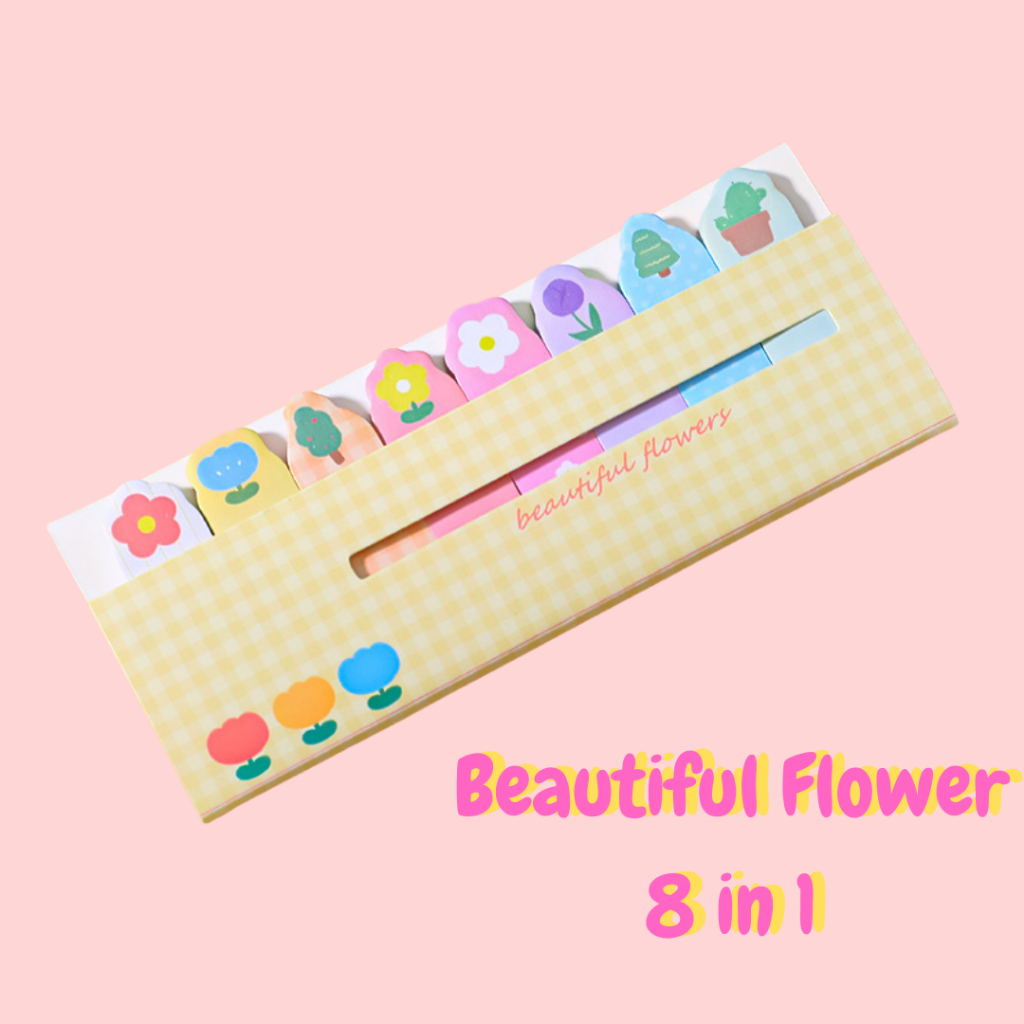 Jual TOPER Sticky Notes 8 in 1 Isi 120 Lembar Pembatas Buku Penanda ...
