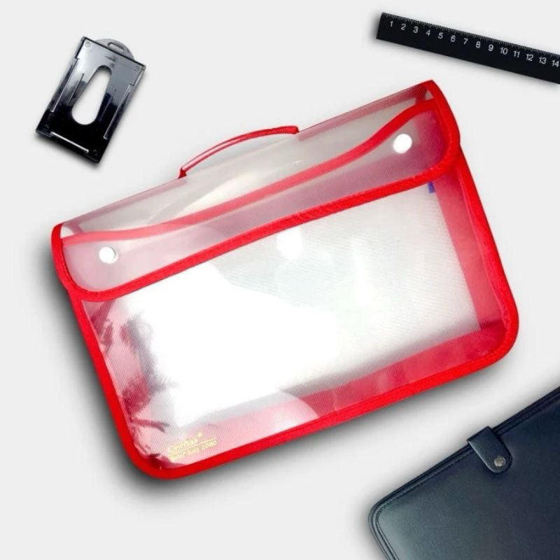 Jual Map Plastik Kancing 2 Jaring Folio/ Zipper School Bag / Map ...