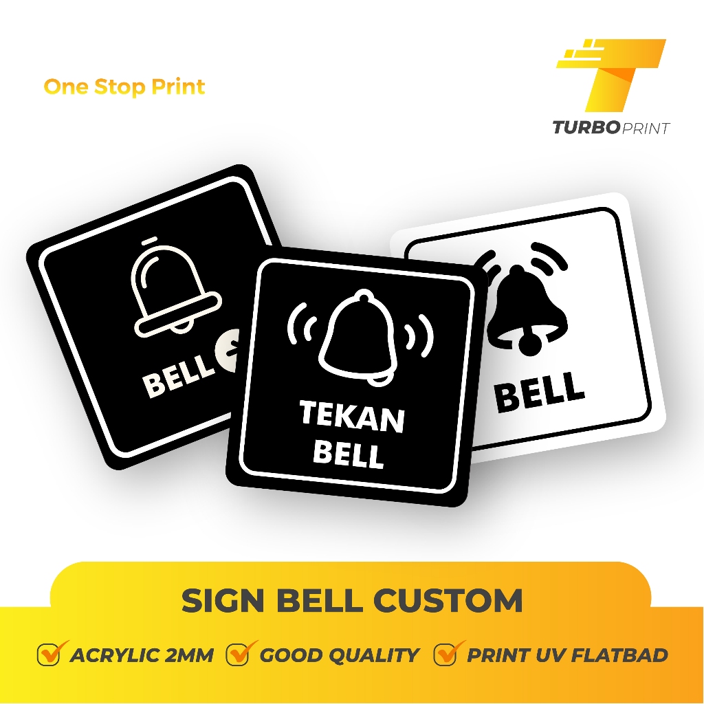 Jual CUSTOM SIGN BELL - BEL RUMAH AKRILIK - PAPAN TANDA BEL -TAHAN LAMA ...