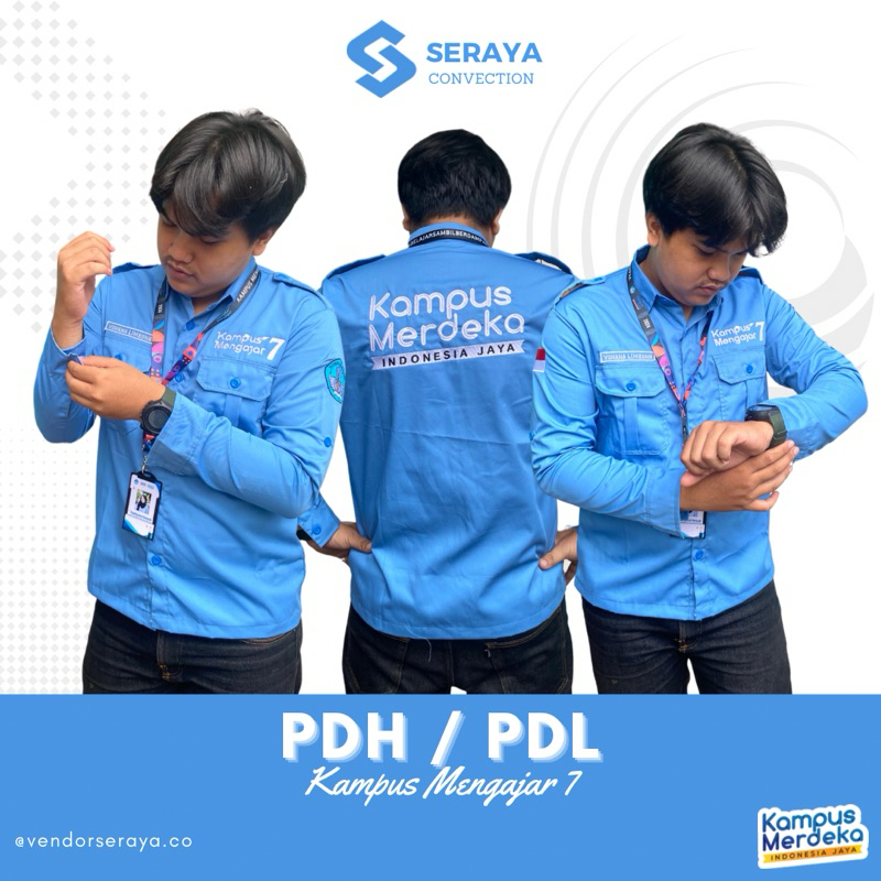 Jual PAKET PDH Kampus Mengajar 8 (FREE GOODIEBAG, GANCI & STICKER) | PDH Biru Denim | Lanyard ID ...