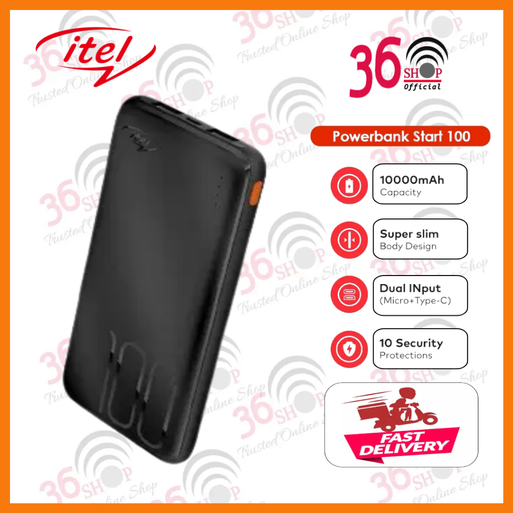 Jual ITEL Star100 POWERBANK 10000mAh PowerGo Dual Input | Shopee Indonesia