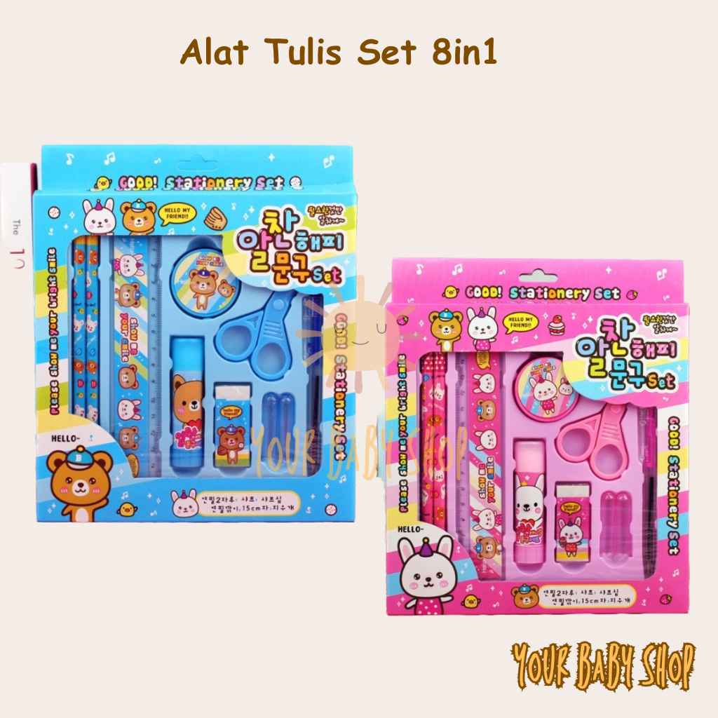 Jual YBS Alat Tulis Set Anak 8in1 Karakter Stationery Set School ...