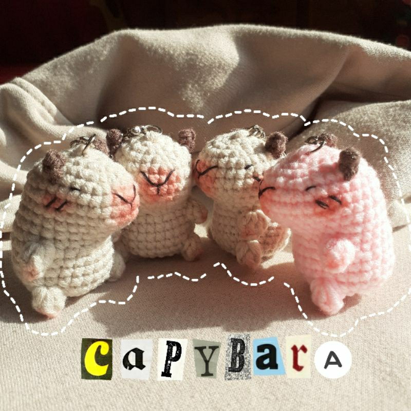 Jual Amigurumi Capybara Keychain Capibara Rajut | Crochet by Jigujelly ...
