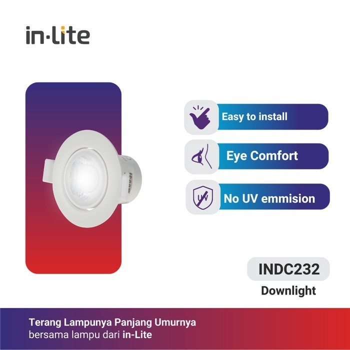 Jual InLite INDC 232 lampu LED Plafon Slim Down Light mini Halogen LED ...