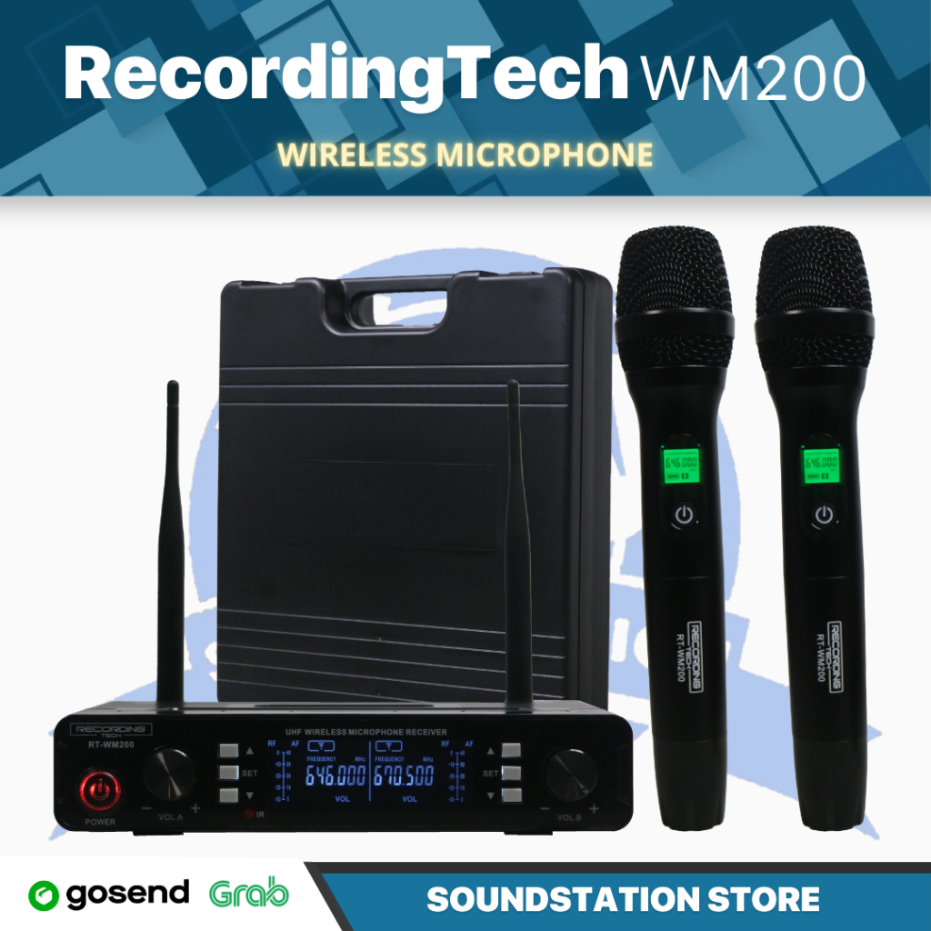 Jual Recording Tech WM200 2ch Wireless Microphone | Shopee Indonesia