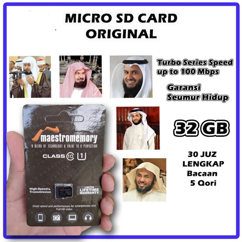 Jual MICRO SD Memorycard Murrotal Quran Murotal Al quran Lengkap 30 Juz Top 50 Qori ...