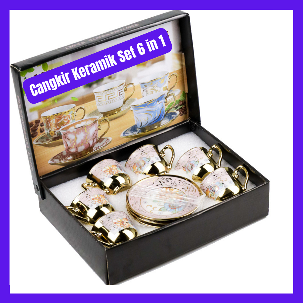 Jual Cangkir Keramik Set 6 in 1 European Style - B50 - No Color hampers ...