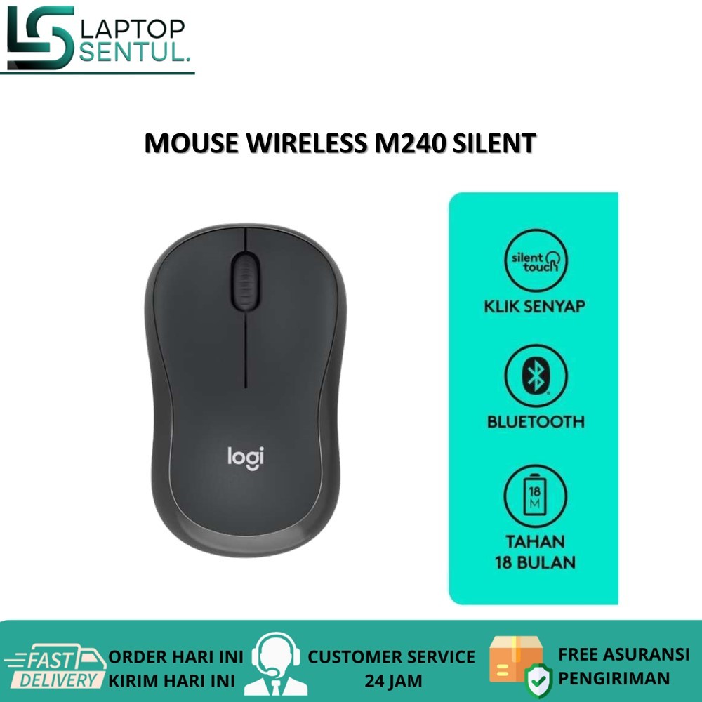 Jual LOGITECH M240 BLACK SILENT TOUCH BLUETOOTH | Shopee Indonesia