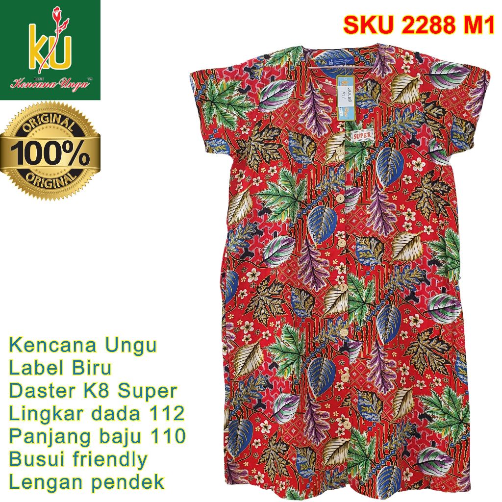 Jual Daster Kencana Ungu asli K8 Super Label Biru Busui Friendly Lengan ...