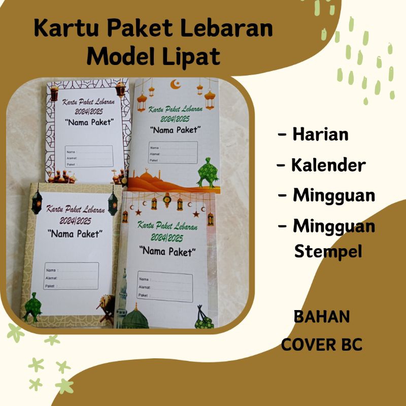 Jual Kartu Paket Lebaran Warna model lipat custom nama dan isian Harian ...