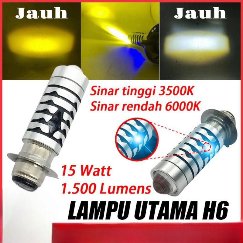 Jual Lampu LED Depan H-6 2 Warna Plus Senja Biru Motor Matic & Bebek | Shopee Indonesia
