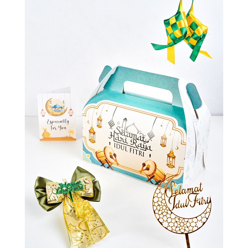 Jual Gable box hari raya 22x11x11cm blue , box hampers lebaran / box ...