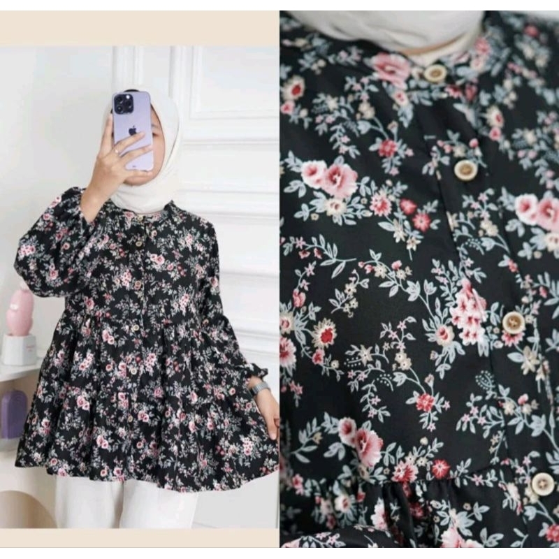Jual Blouse Wanita motif Bunga tunik Shakila Blouse | Shopee Indonesia