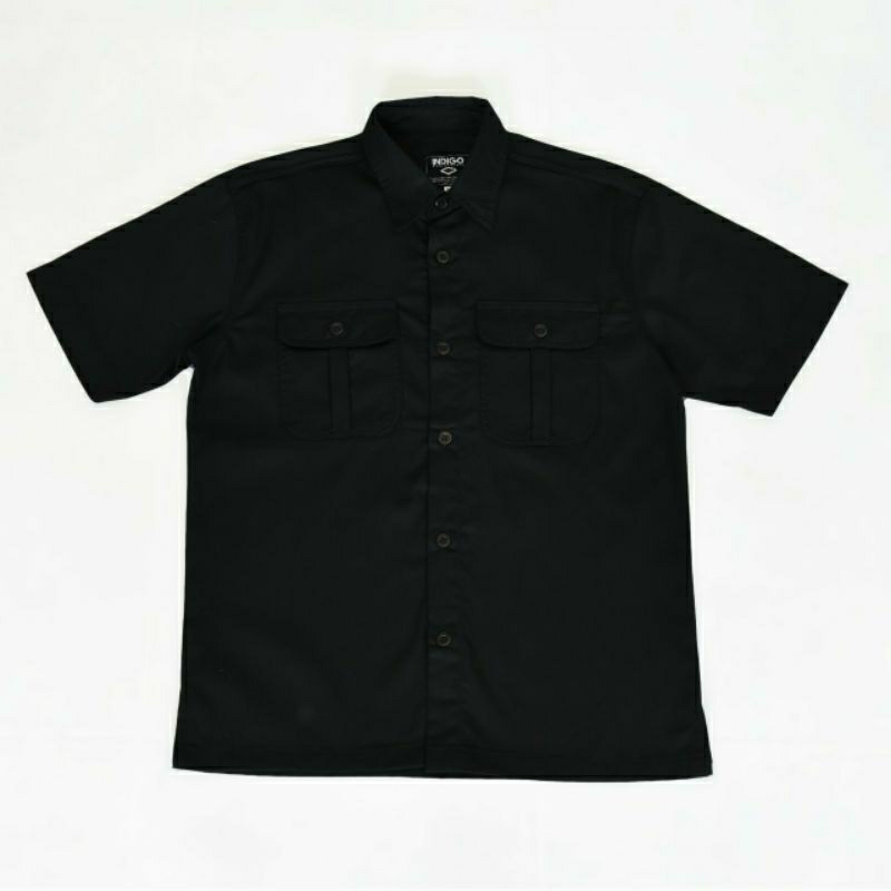Jual Dopamine Desire Kemeja Workshirt hitam Polos | Shopee Indonesia
