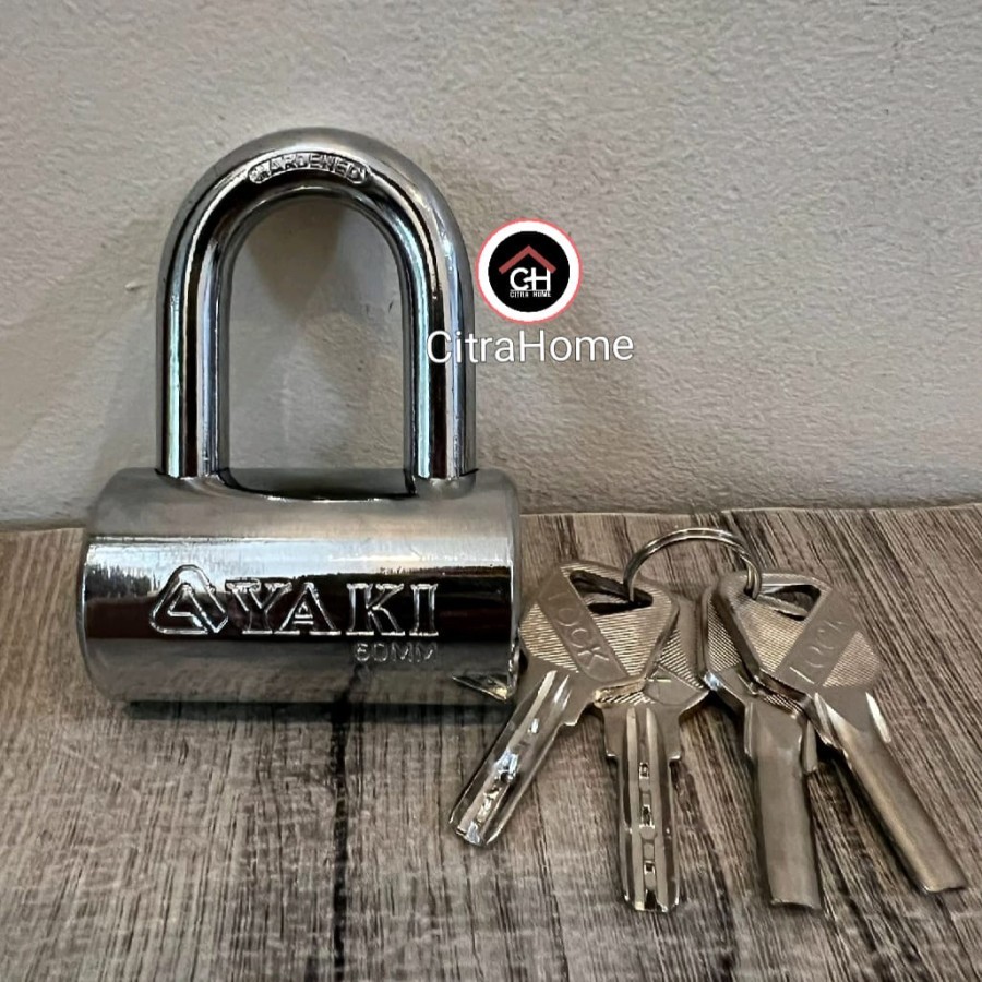 Jual Gembok Bulat Stainless Steel Leher Panjang 60mm Yaki | Shopee ...