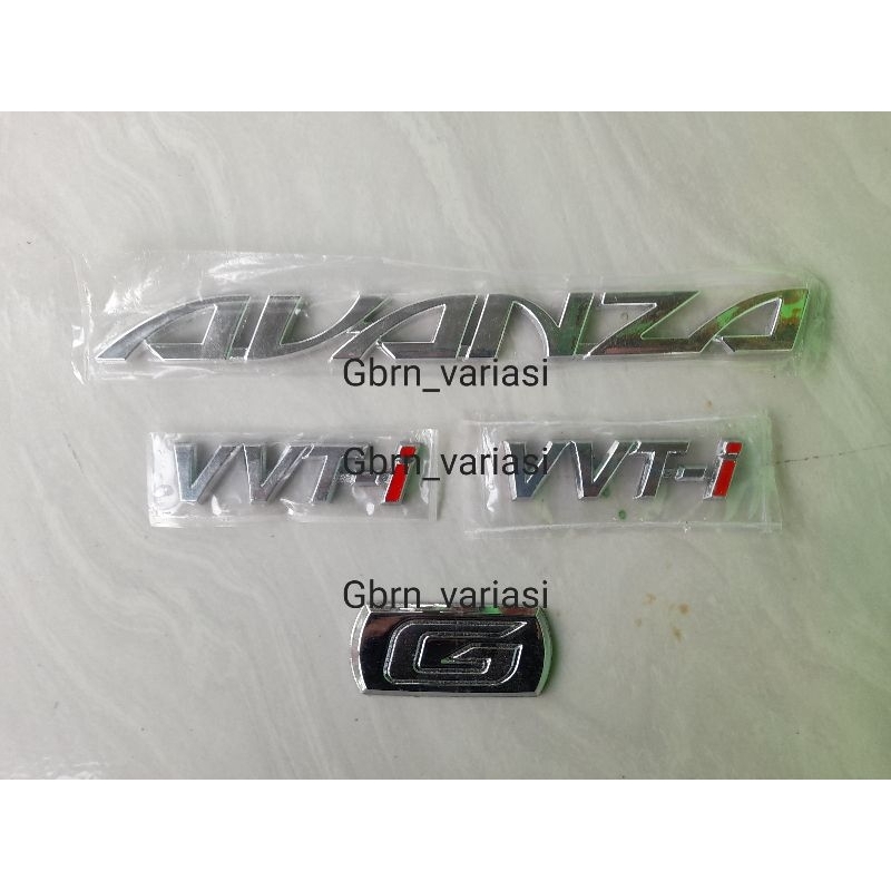 Jual Emblem Logo Avanza Set / Emblem vvti / Emblem G / Avanza baru ...